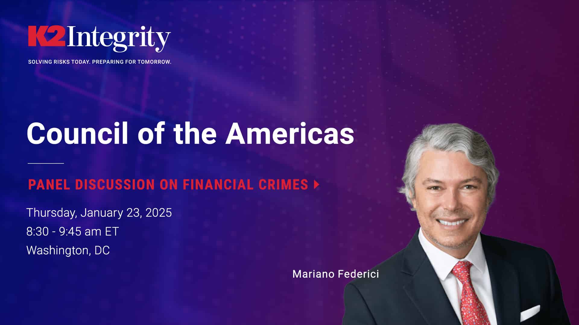 Mariano Federici To Speak On Council Of Americas Panel Discussion On Financial Crimes In The ...